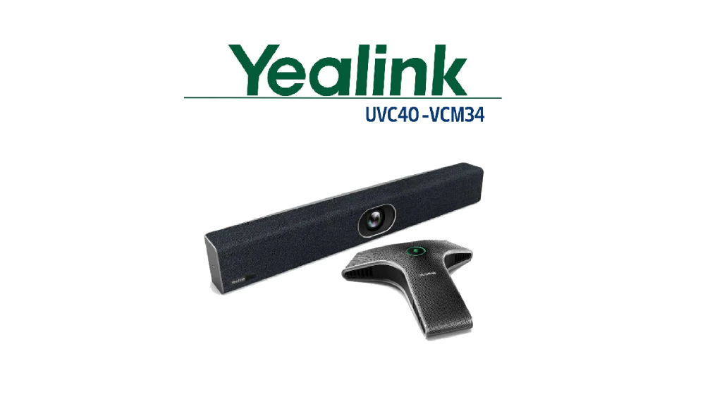 Yealink UVC40 All-in-One USB Video Bar + VCM34 Video Conferencing ...